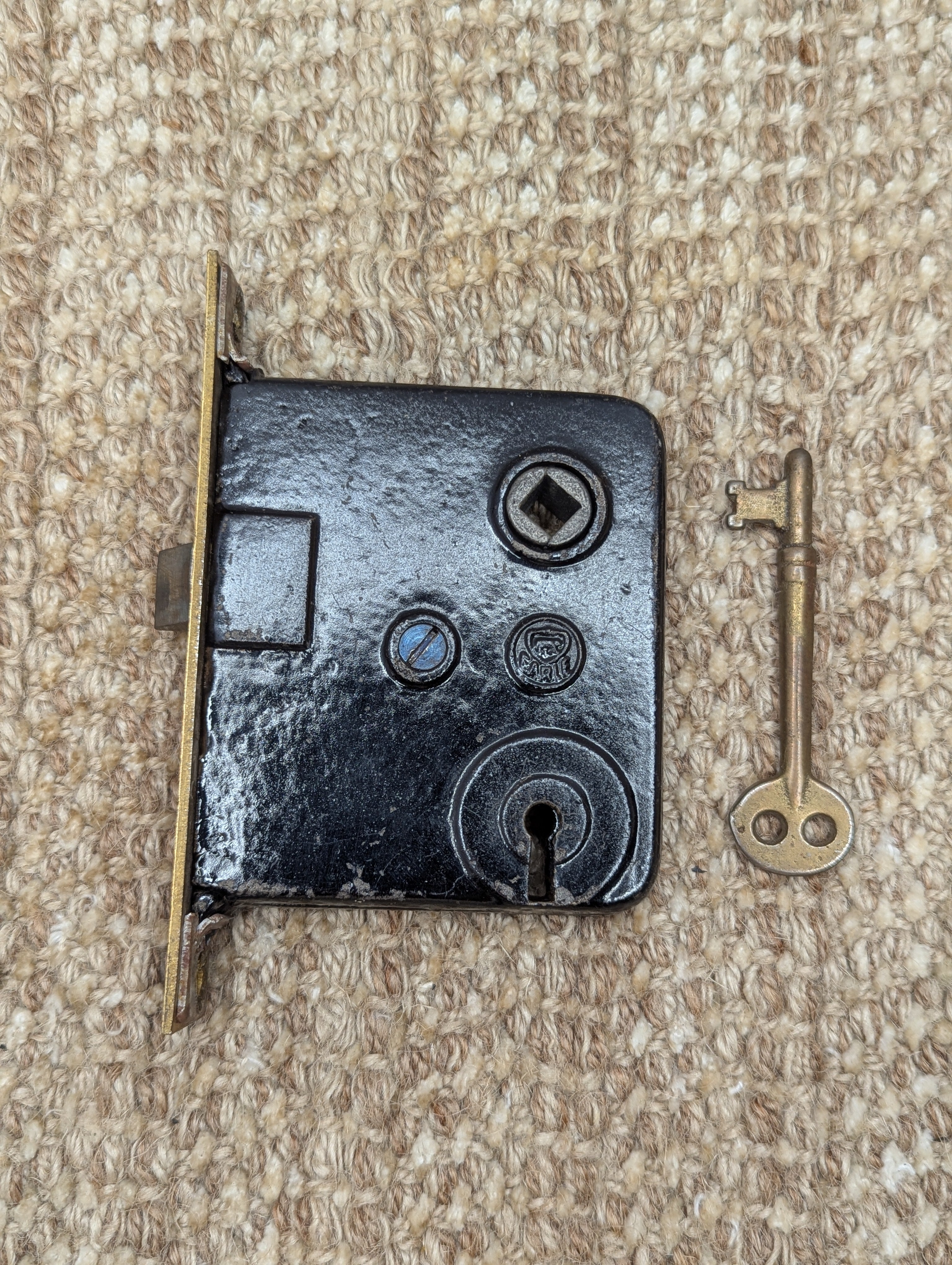 Antique Earle Interior Mortise Lock Door Hardware #1000 With Key ...
